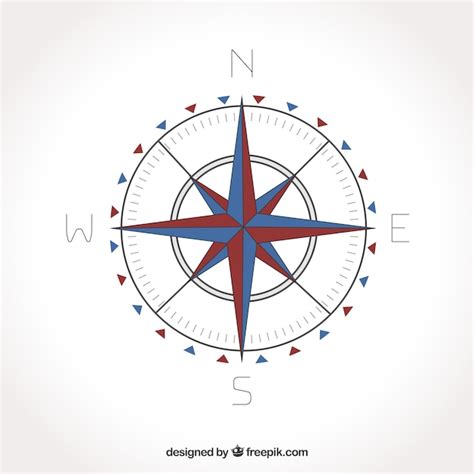 Free Vector Isolated Flat Compass