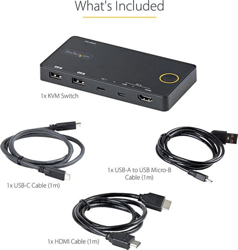 2 Port Hybrid USB A HDMI USB C KVM Switch Single 4K 60Hz HDMI 2 0 Monitor Compact Desktop