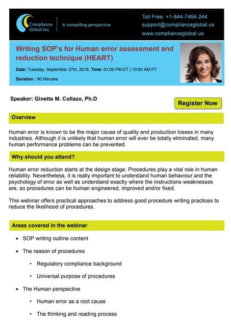 Writing Sops For Human Error Assessment And Reduction Technique Heart Pdf