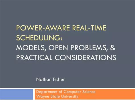 Ppt Power Aware Real Time Scheduling Models Open Problems And Practical Considerations