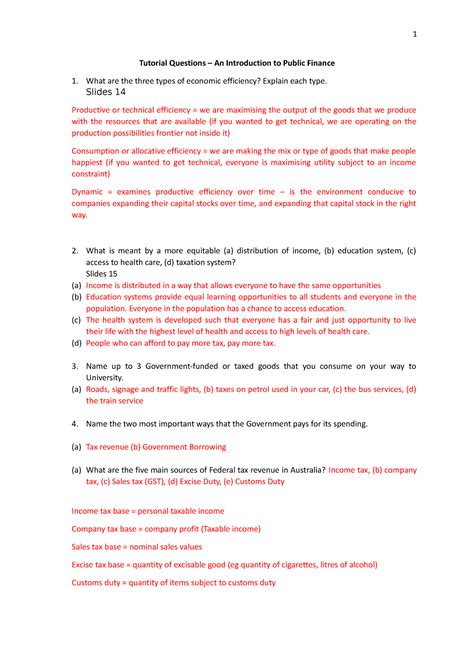 Topic 1 Tutorial Questions 1 Tutorial Questions An Introduction To