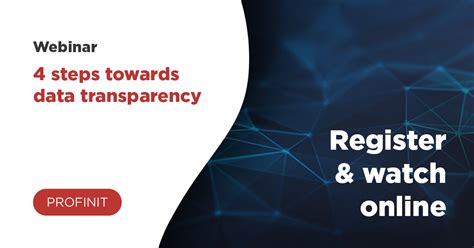 Webinar 4 Steps Towards Data Transparency Profinit