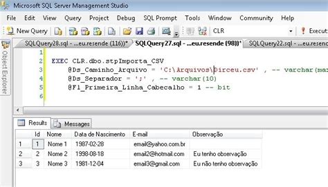 Importando Arquivos Csv Para O Banco De Dados Sql Server