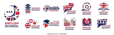English Class Logo English Course Logo Stock Vector Illustration Of