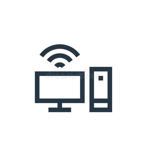 Computer Icon Vector From Wireless Technology Concept Thin Line Illustration Of Computer