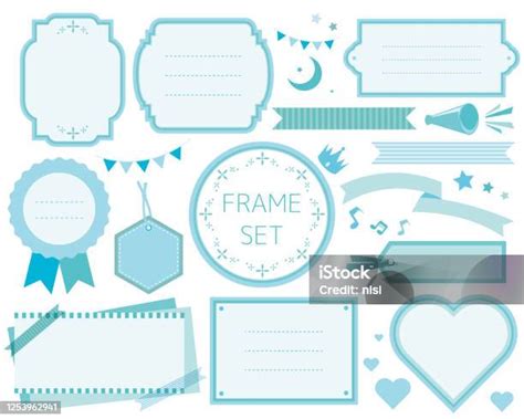 흰색 배경에 고립 된 다양한 레이블 스티커 및 리본 세트 배너 레이블 프레임 하트 스타 뮤지컬 노트 느낌표 검사 보기에 대한 스톡 벡터 아트 및 기타 이미지 Istock