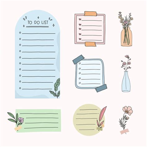 Diseño De Plantilla De Notas Vector Premium
