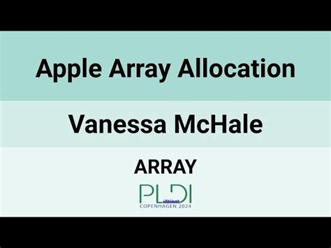 Free Video Apple Array Allocation Static Memory Management For Flat Immutable Arrays From