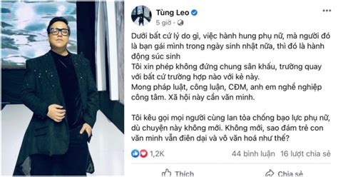 MC Misoa Kim Anh bị đấm MC Tùng Leo lên án hành vi bạo lực