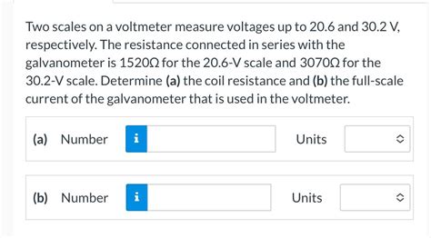 Solved Two Scales On A Voltmeter Measure Voltages Up To 20 6 Chegg Com