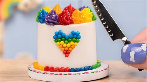 Rainbow Magic Cake 🌈 Miniature Rainbow Cake Decorating 1000 Perfect