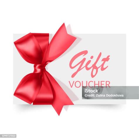 빨간 활 리본 선물 바우처 템플릿 기프트 쿠폰 바우처 초대장 인증서 등에 사용할 수 있는 디자인 벡터 Eps 10 형식 0명에 대한 스톡 벡터 아트 및 기타 이미지 Istock