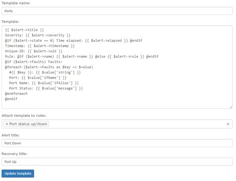 alert templates not showing anything help librenms community