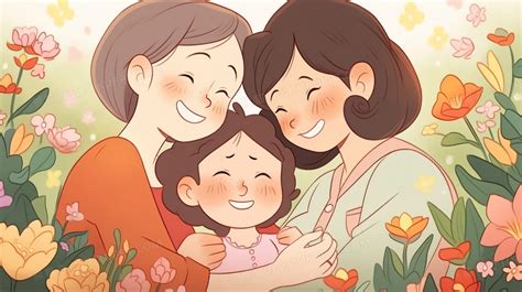 相亲相爱的一家人拥抱插画图片素材下载 jpg格式 熊猫办公