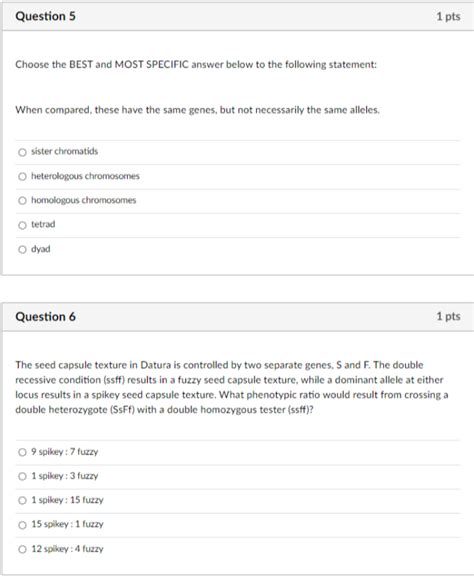 Solved Question 5 1 Pts Choose The BEST And MOST SPECIFIC Chegg Com