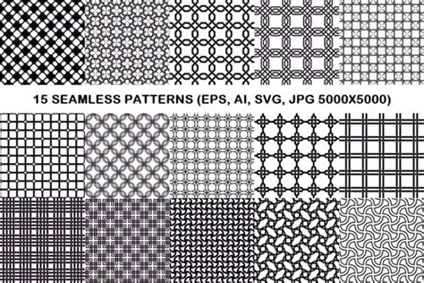 15 Seamless Grid Patterns Graphic By Davidzydd Creative Fabrica