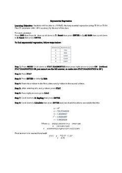 Exponential Regression By Sultan Sharif TPT