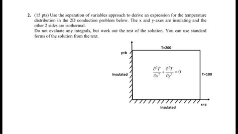 Solved Use The Separation Of Variables Approach To Derive An