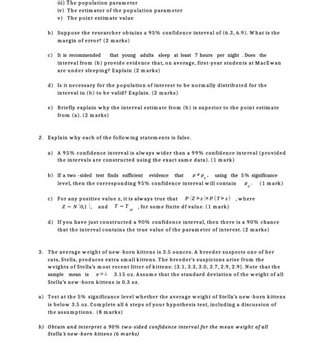 Solved Iii The Population Parameter Iv The Estimator Of The Population Course Hero