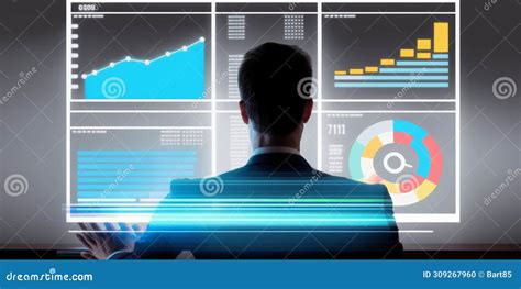 Key Performance Indicators Kpi On Business Dashboard Businessman Analyzing Metrics