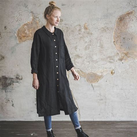 Linen Shirt Dress Etsy
