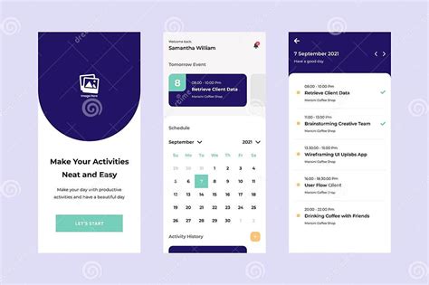 Task Activity Ui Design Stock Vector Illustration Of Mobile 281150335