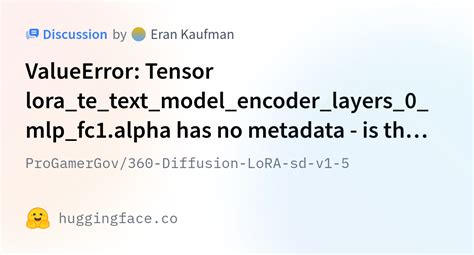 ProGamerGov 360 Diffusion LoRA Sd V1 5 ValueError Tensor Lora Te