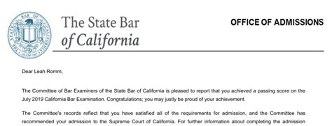 Leah Romm On Linkedin I Am Absolutely Elated To Share That I Passed The California Bar Exam