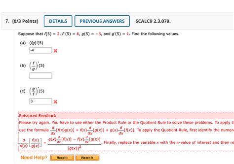 Solved Suppose That F 5 2 F′ 5 6 G 5 −3 And G′ 5 1