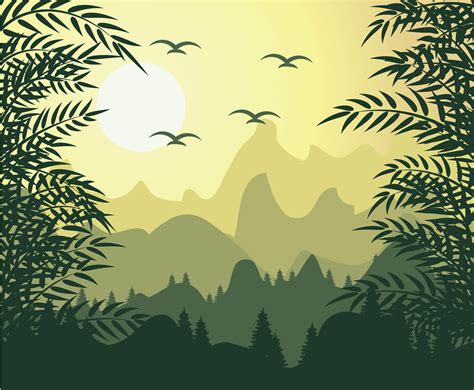 Green Forest Background Vector Vector Art And Graphics