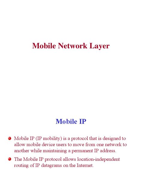Mobile Network Layer Pdf Internet Protocols Router Computing