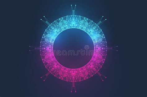 Abstract Scientific Background With Dynamic Particles Wave Flow 3d Data Visualization With