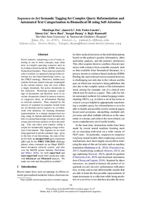 Pdf Sequence To Set Semantic Tagging For Complex Query Reformulation And Automated Text