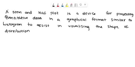 Solved Construct A Stem And Leaf Display For The Following Data Enter Numbers From Smallest
