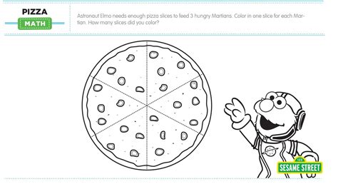 Elmo The Musical Pizza Math Printable Sesame Street Grades Prek K