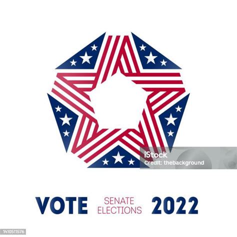 미국 상원 선거 2022 미국에서 투표일을위한 선거 포스터 정치 선거 운동을위한 티셔츠 인쇄 미국 국기 색상과 상징으로 양식화 된 별 11월에 대한 스톡 벡터 아트 및 기타