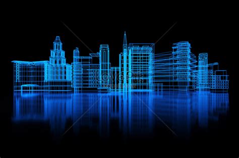 미래의 도시 실루엣 배경 사진 및 창의적인 일러스트 무료 다운로드 Lovepik