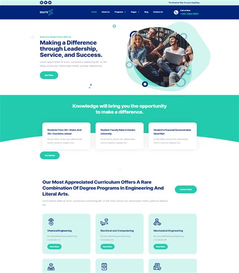 Edutex Template Kit Education And University Elementor Template Kit