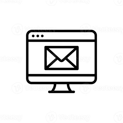 a simple black icon shows a computer monitor displaying an envelope symbolizing email