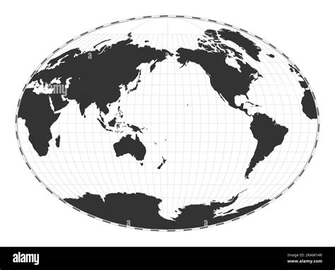 Vector World Map Fahey Pseudocylindrical Projection Plain World Geographical Map With Latitude