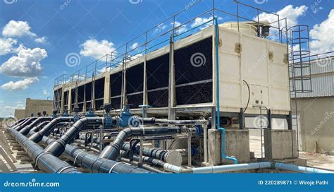 The Cooling Tower Is Located In A Large Data Center Building Installed