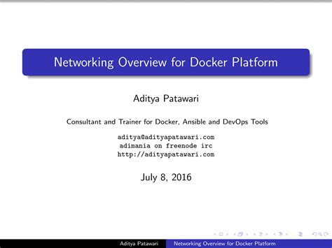 Networking Overview For Docker Platform Ppt
