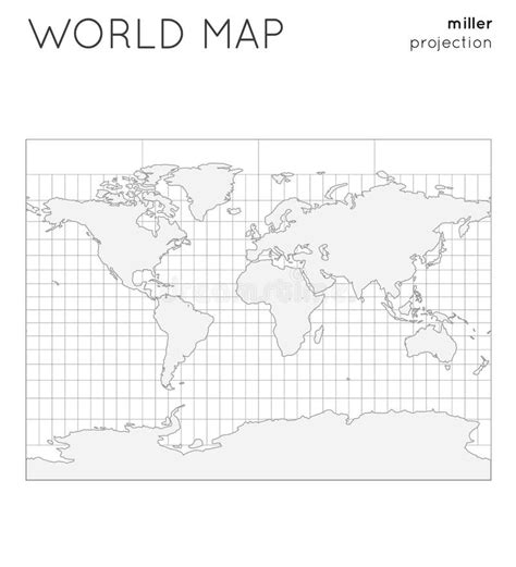 World Map With Graticule Lines Stock Vector Illustration Of Meridians Cartography 172639329