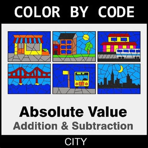 Absolute Value Addition And Subtraction Coloring Worksheets Color By Code