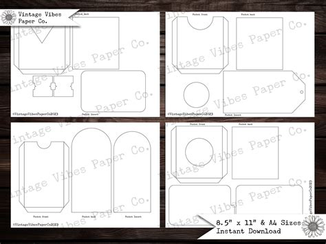 Junk Journal Printable Journal Pockets And Insert Templates Print On Your Own Papers Digital Kit