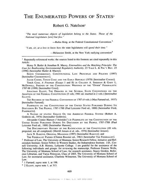 PDF The Enumerated Powers Of States