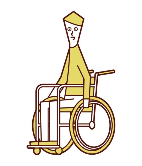 휠체어를 탄 남자의 일러스트 무료 일러스트 소재집 Kukukeke