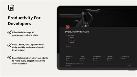 Ultimate Productivity Tool For Developers Dashboard Template