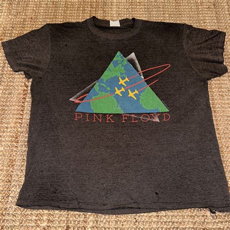 Vintage Pink Floyd 1987 Triangle Earth Graphic Tour S Gem