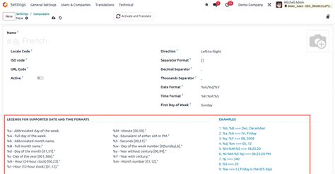 language configuration odoo 17 accounting book
